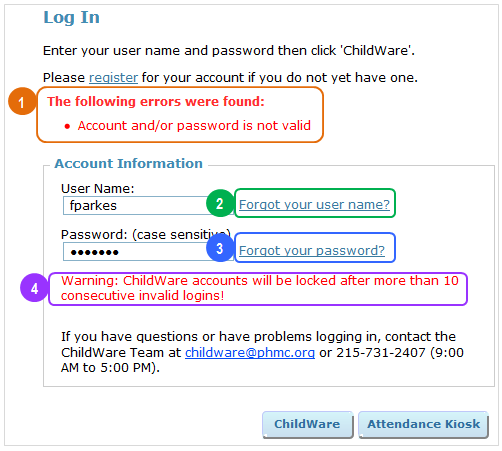 login | ChildWare