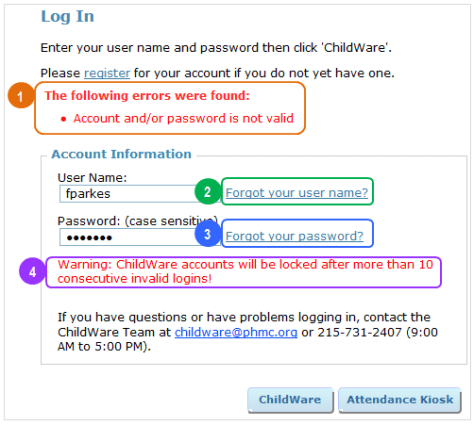 login | ChildWare