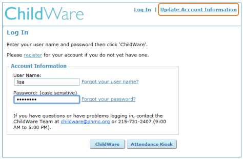 login | ChildWare