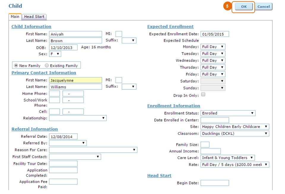 Adding a New Child | ChildWare