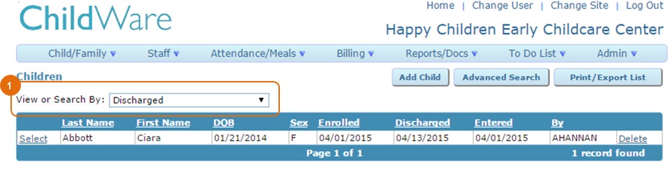 Reenrolling a Child | ChildWare