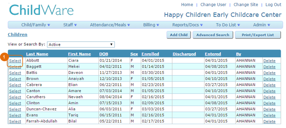 Discharging a Child | ChildWare